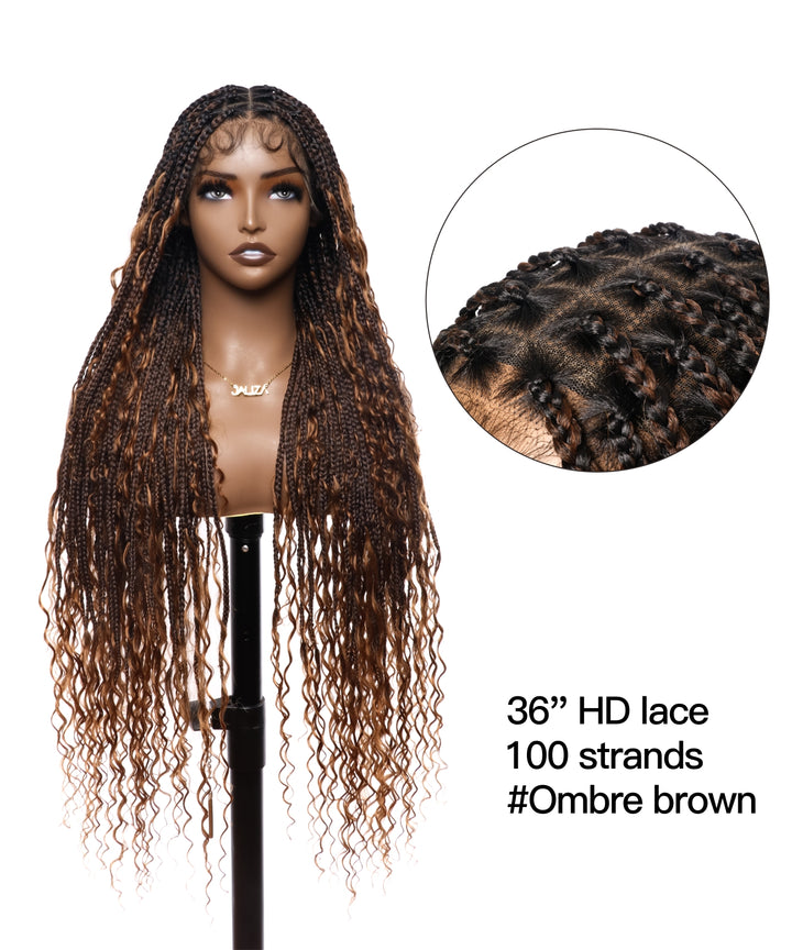 Human Hair Boho Braids Full Lace HD Lace Braided Wig | JALIZA