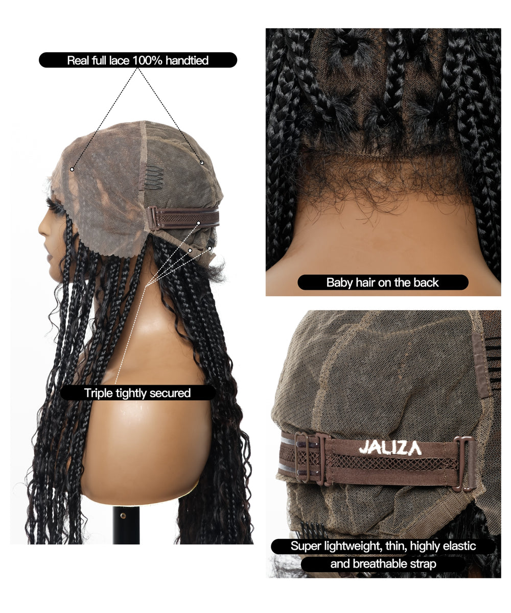 Pre Bleached Human Hair Lace Tangleless Hd Knotless Boho Box Braided W
