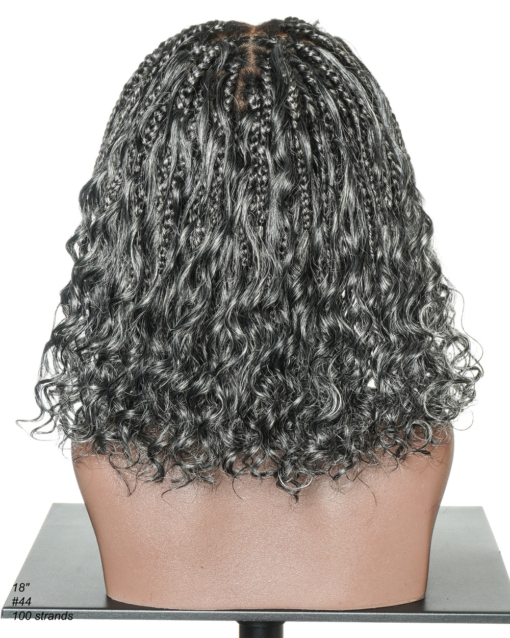 Kiki Bob 12" Salt & PepperPre Bleached HD Full Lace Boho Box Braided ...