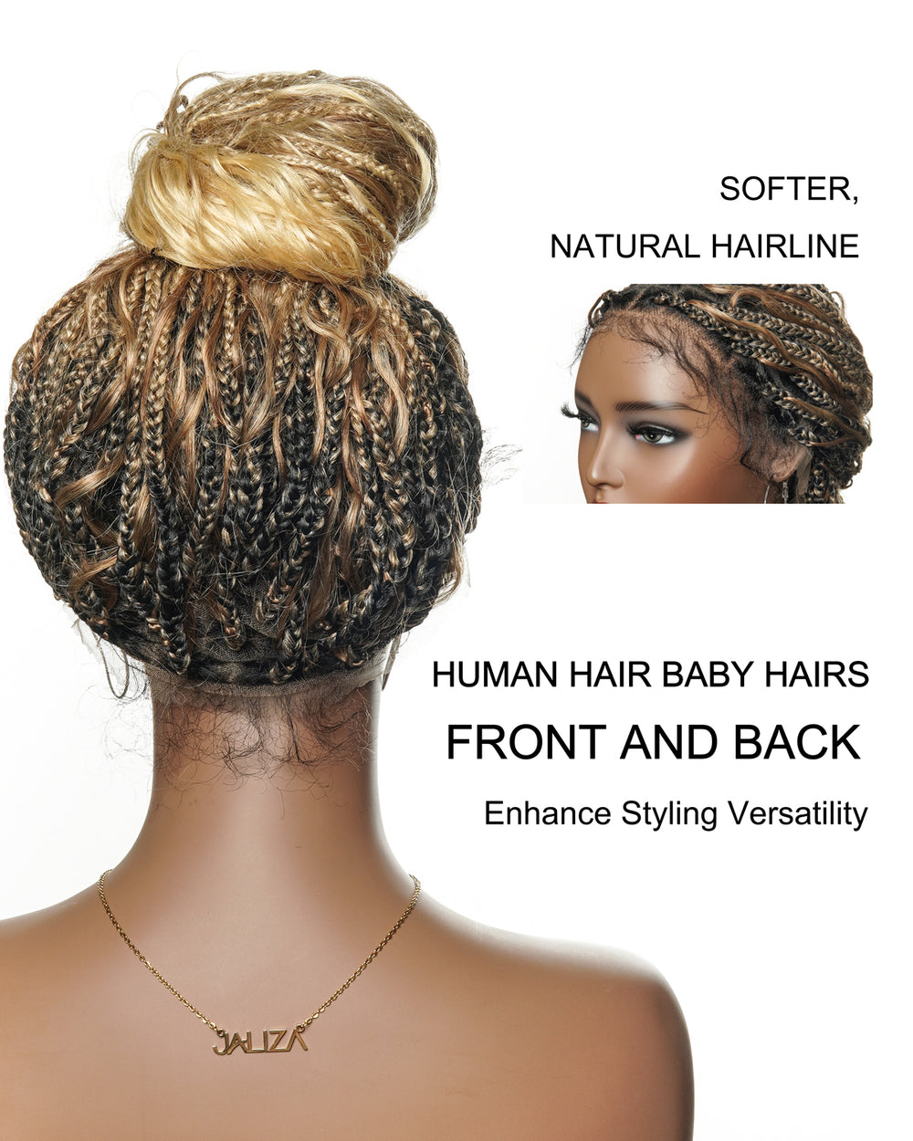 24" Wavy Box Braids with Human Hair Cascading Boho Waves Boho Box ...