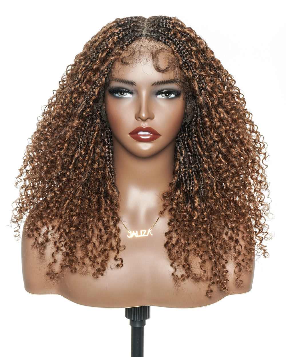Brown Color 18" Pre Bleached HD Full Lace Human Hair Curly Wave Boho ...