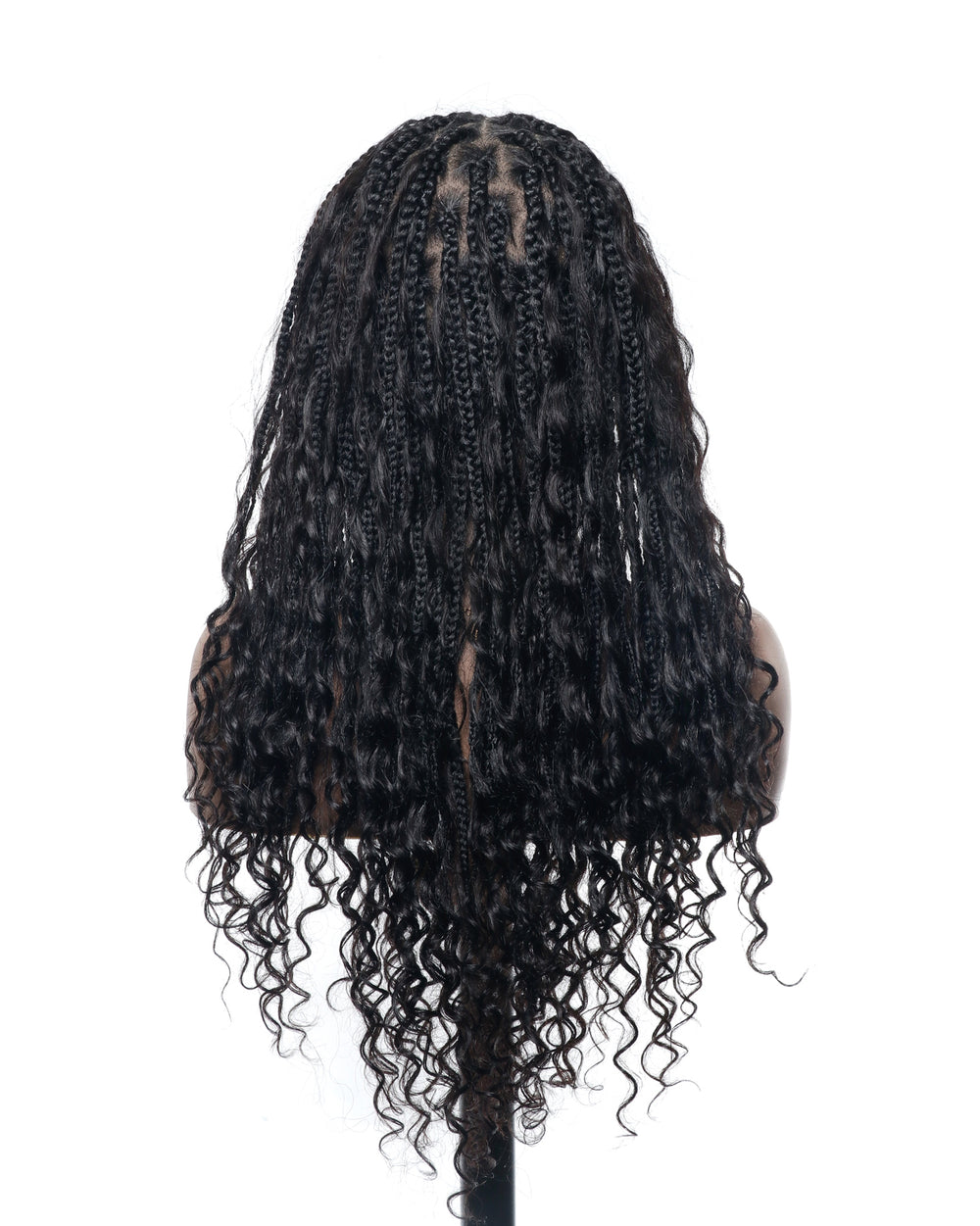 JALIZA Boho Box Braid Wig 24" - Human Hair Boho Curls on a Full Lace ...
