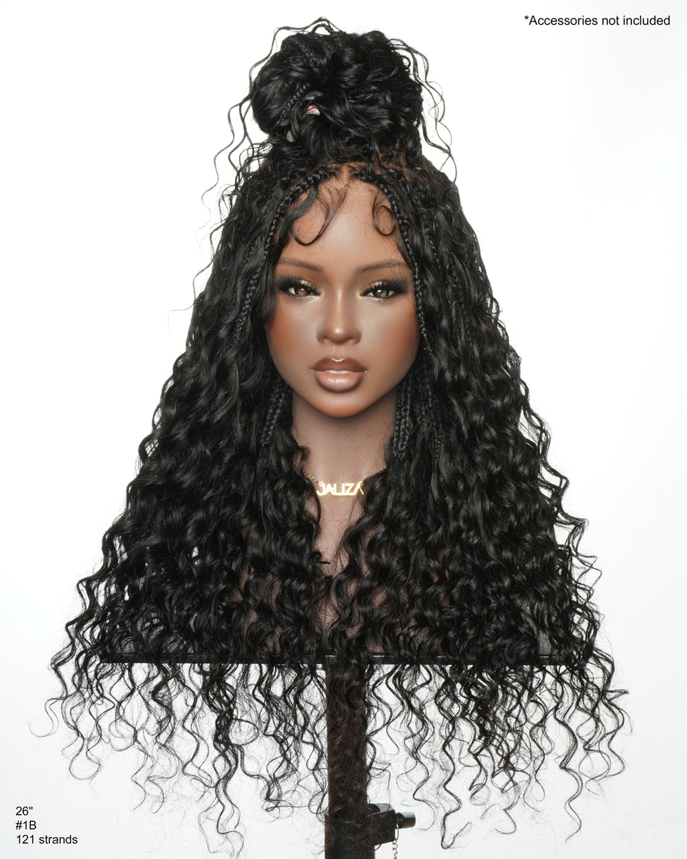 Ultra-dense Pre Bleached HD Lace Knotless Boho Box Braided Wig 36" 121 ...